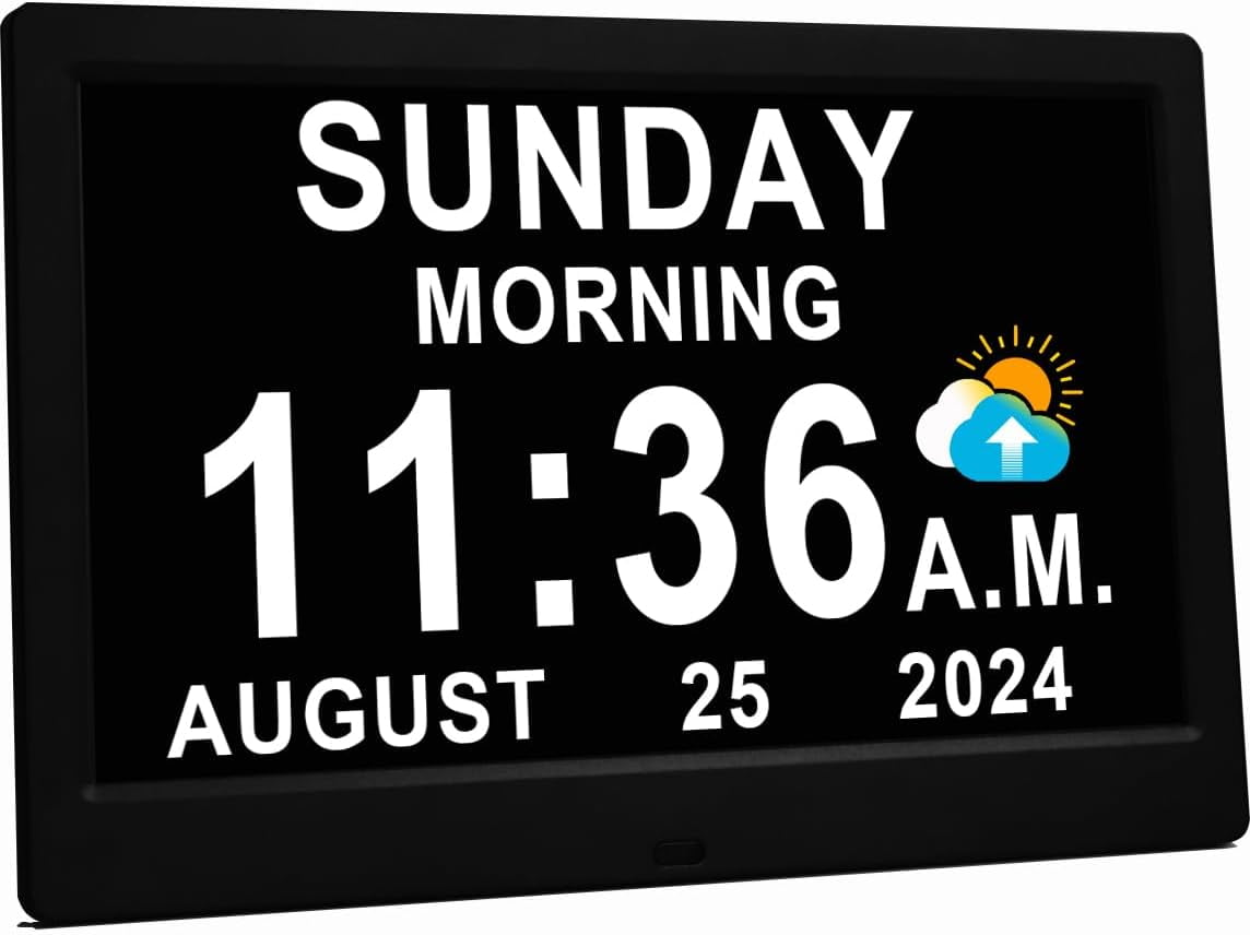 Alarm digital clock with automatic daylight saving time, call time, custom reminders, auto ...