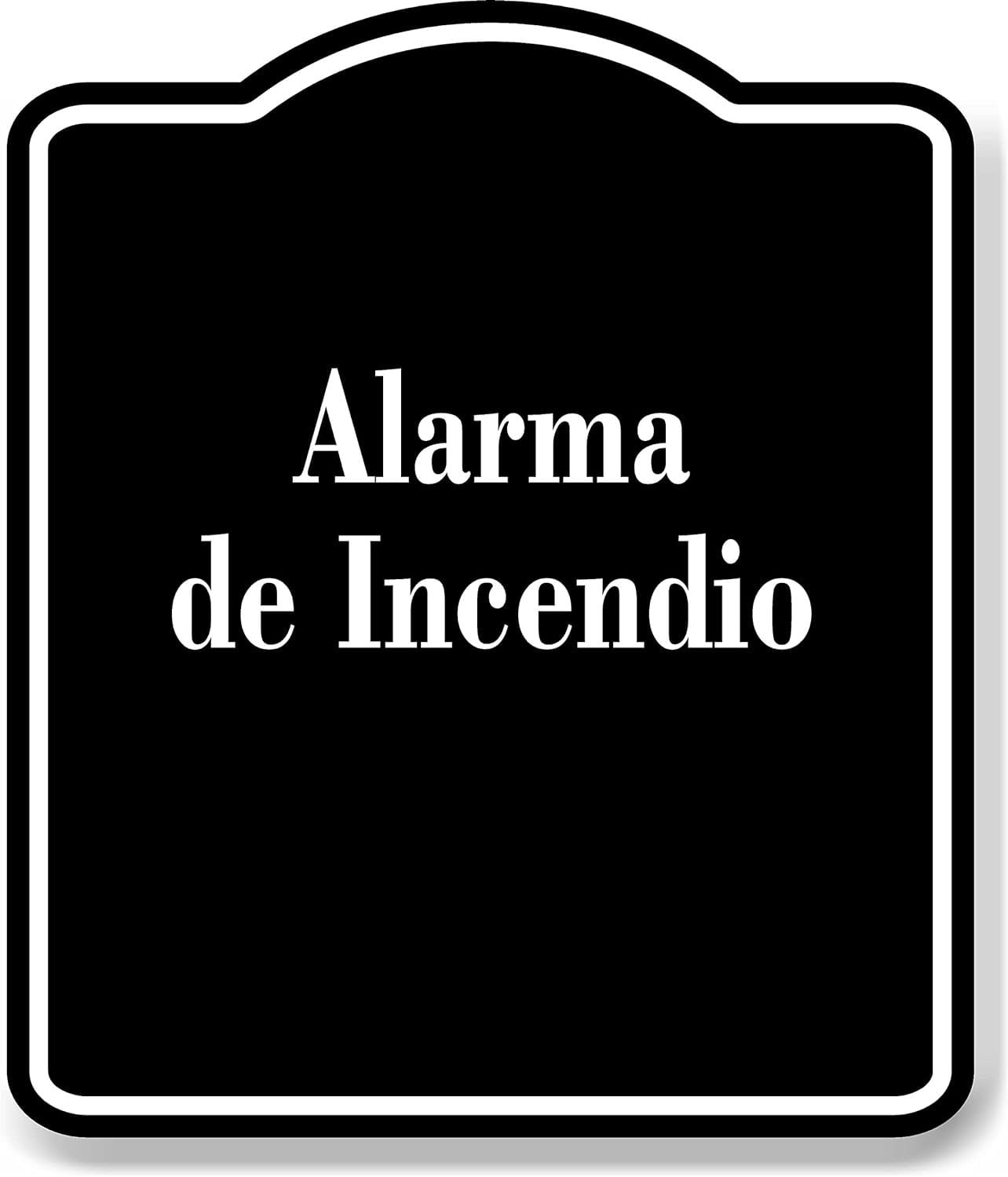 Alarma de Incendio Spanish firmar BLACK Aluminum Composite Sign, 15"x18 ...