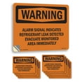 Alarmal Indicates Refrigerant Leak OSHA WARNING Vinyl Decal Label 24 ...