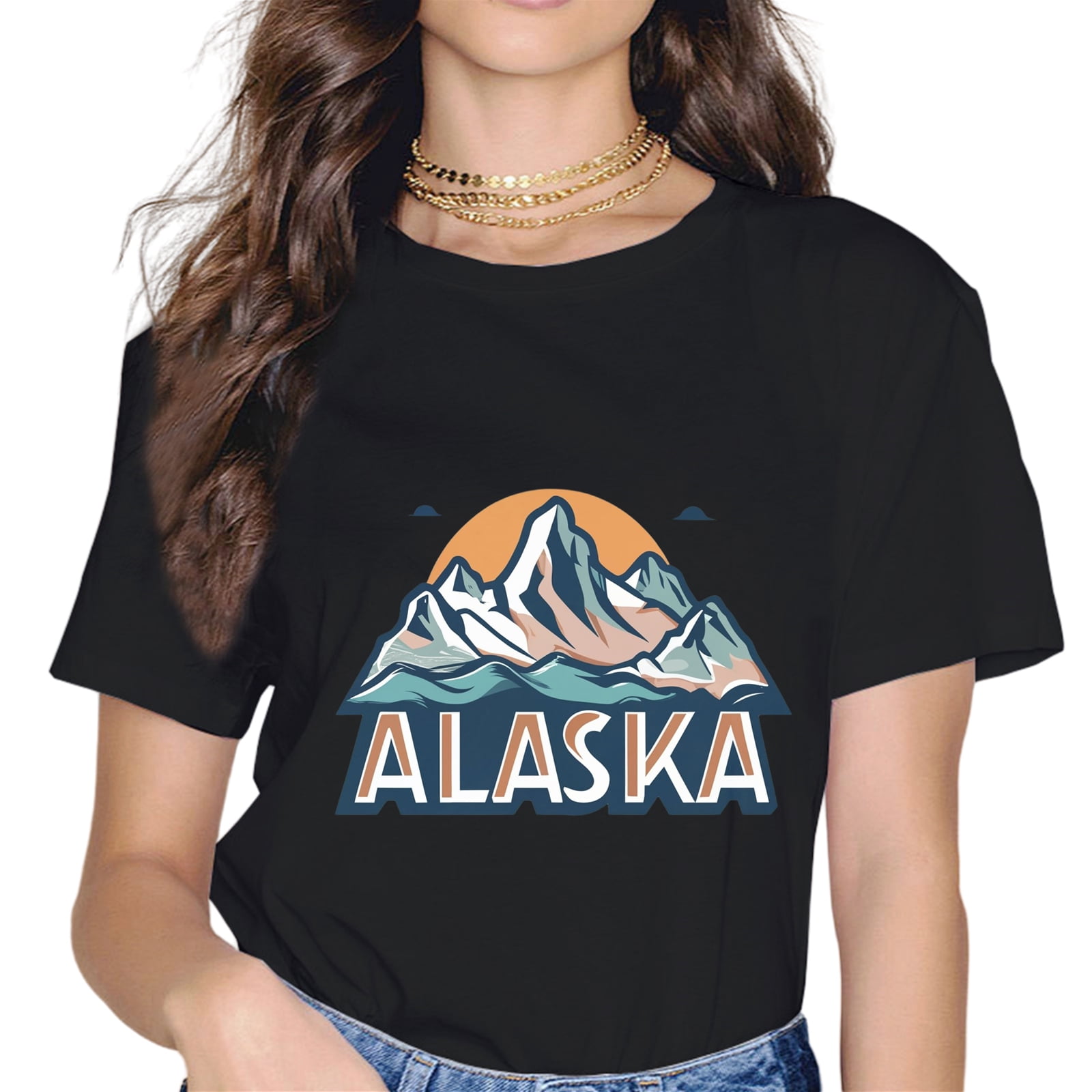 Alaska AK Retro 70s 80s Mountains Nature T-Shirt - Walmart.com