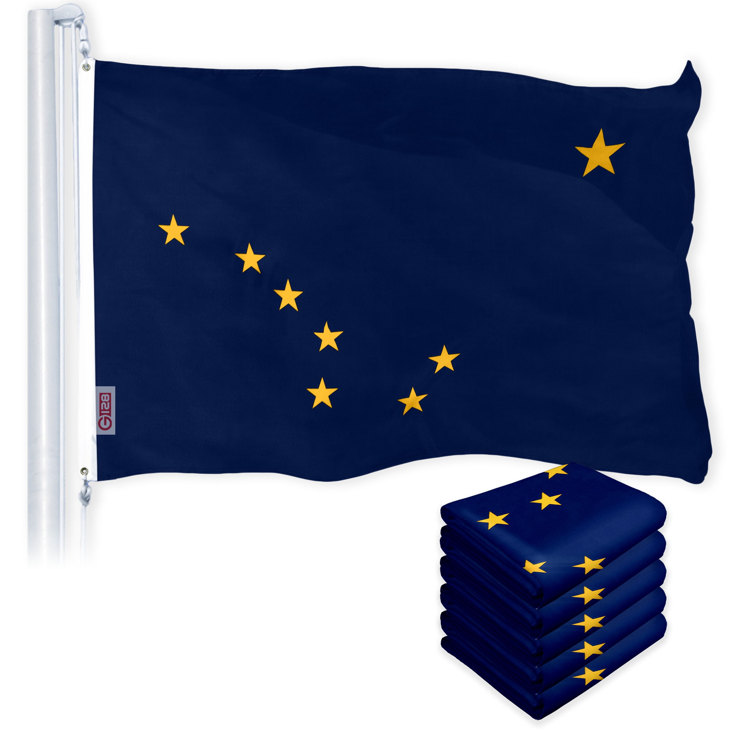 Alaska AK State Flag 3x5FT 5-Pack 150D Printed Polyester By G128 ...