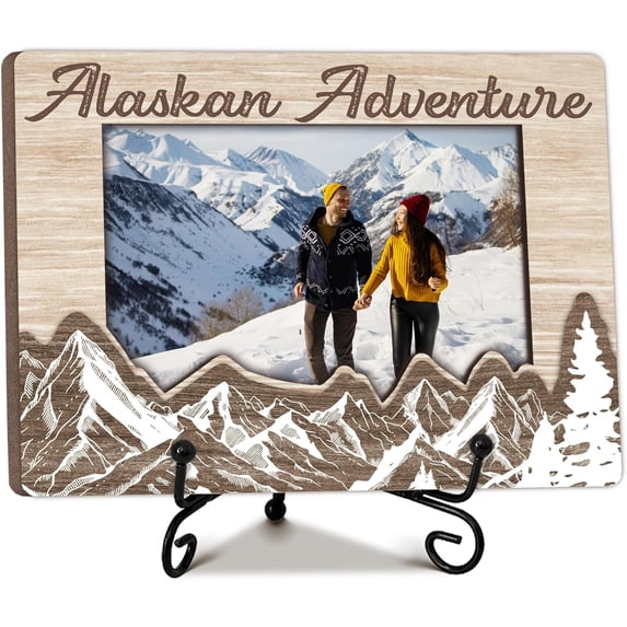 Alaska Adventure Photo Frame, Wooden Picture Frame with Stand, Alaska ...