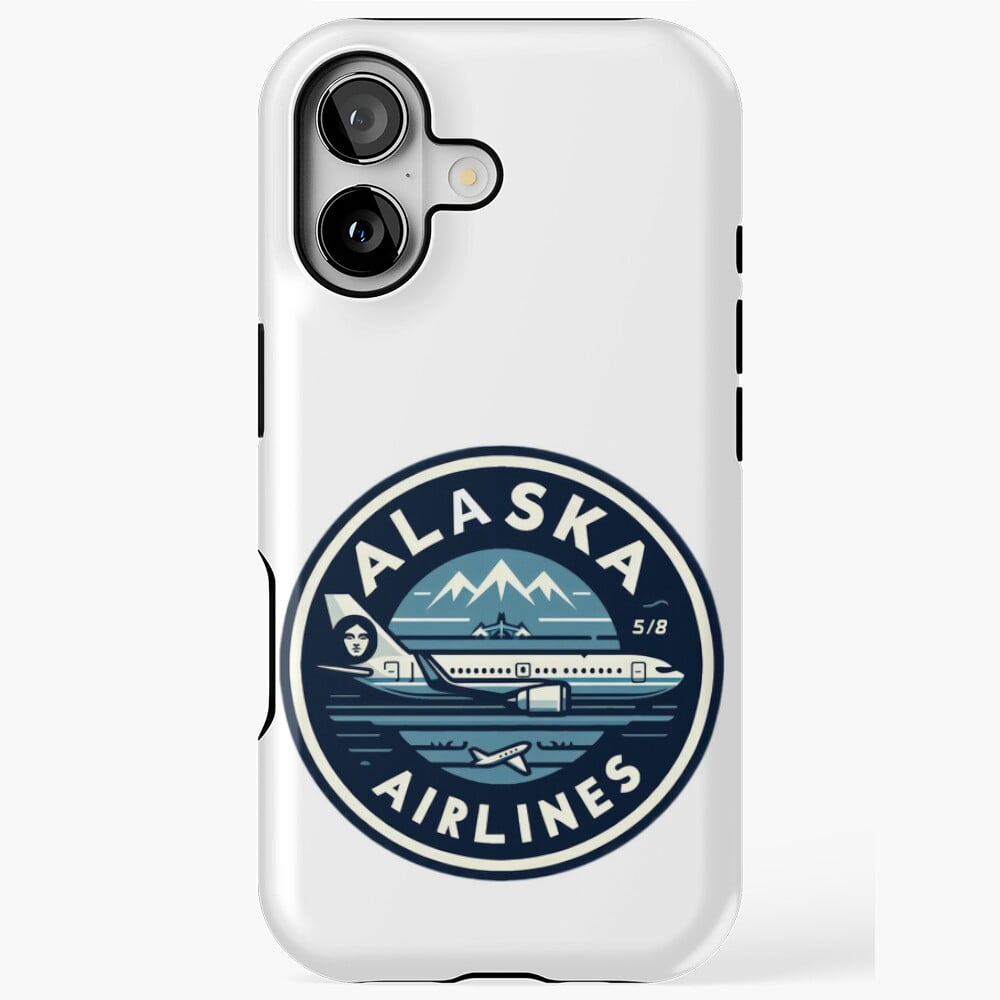 Alaska Airlines Emblem Northern Lights Design iPhone Case 17 16 15 14 ...