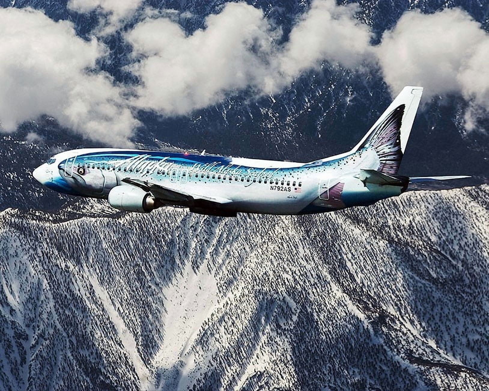 Alaska Airlines Salmon Thirty Salmon Boeing 737 - 24x36 Inch Laminated ...