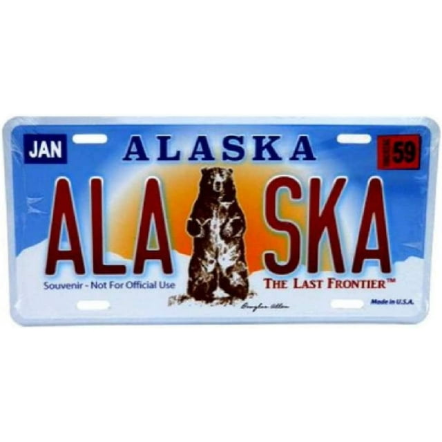 Alaska Bear Metal License Plate 6" X 12" - Walmart.com