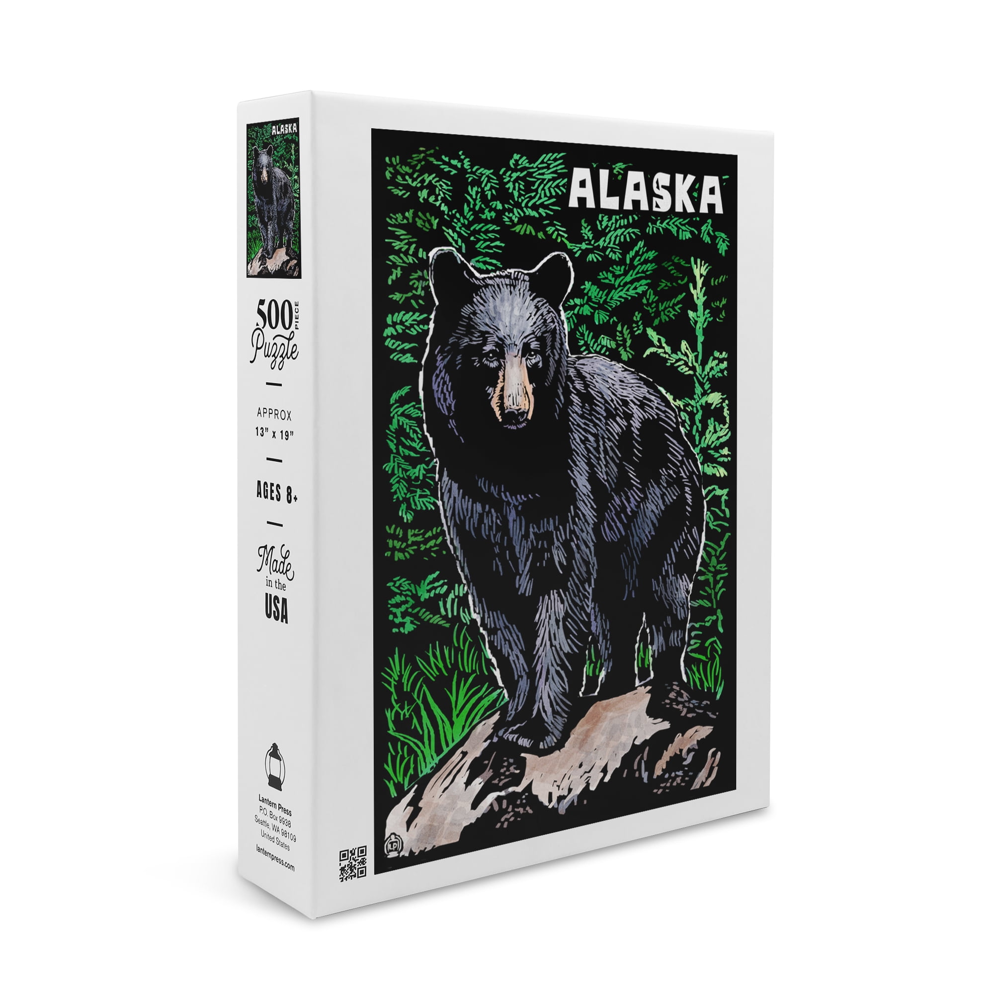 Alaska, Black Bear, Scratchboard (19x27 inches, Premium 500 Piece ...