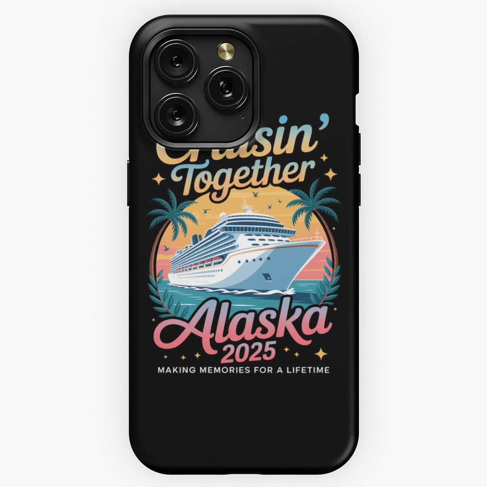 Alaska Cruise 2025 Family Trip Souvenir Art iPhone Case 17 16 15 14 13 ...