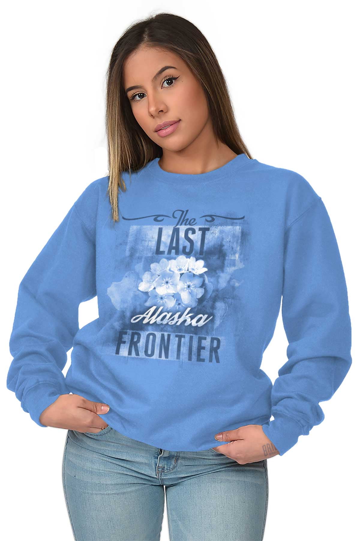 Alaska Cute State Flower Souvenir Women Crewneck Sweatshirt Brisco ...