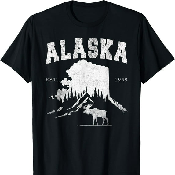 Alaska Day The Last Frontier Alaska Mountain Moose S1ouvenir T-S1Hirt ...