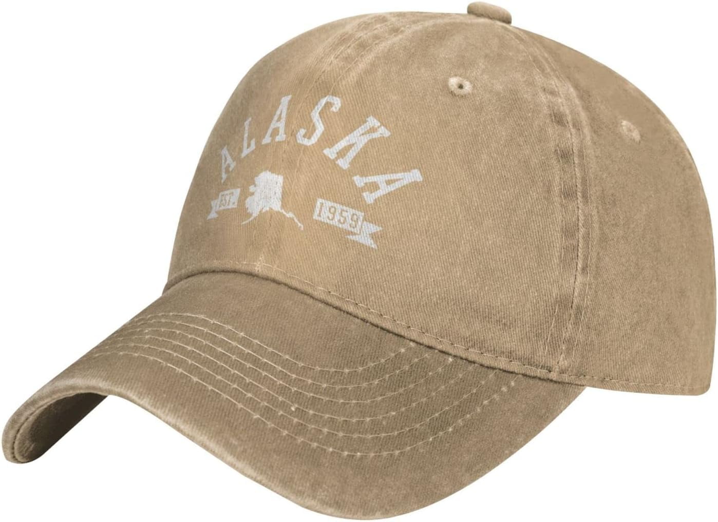 Alaska Est. 1959 State Map Souvenir Gift Baseball Cap Men Cotton Washed ...