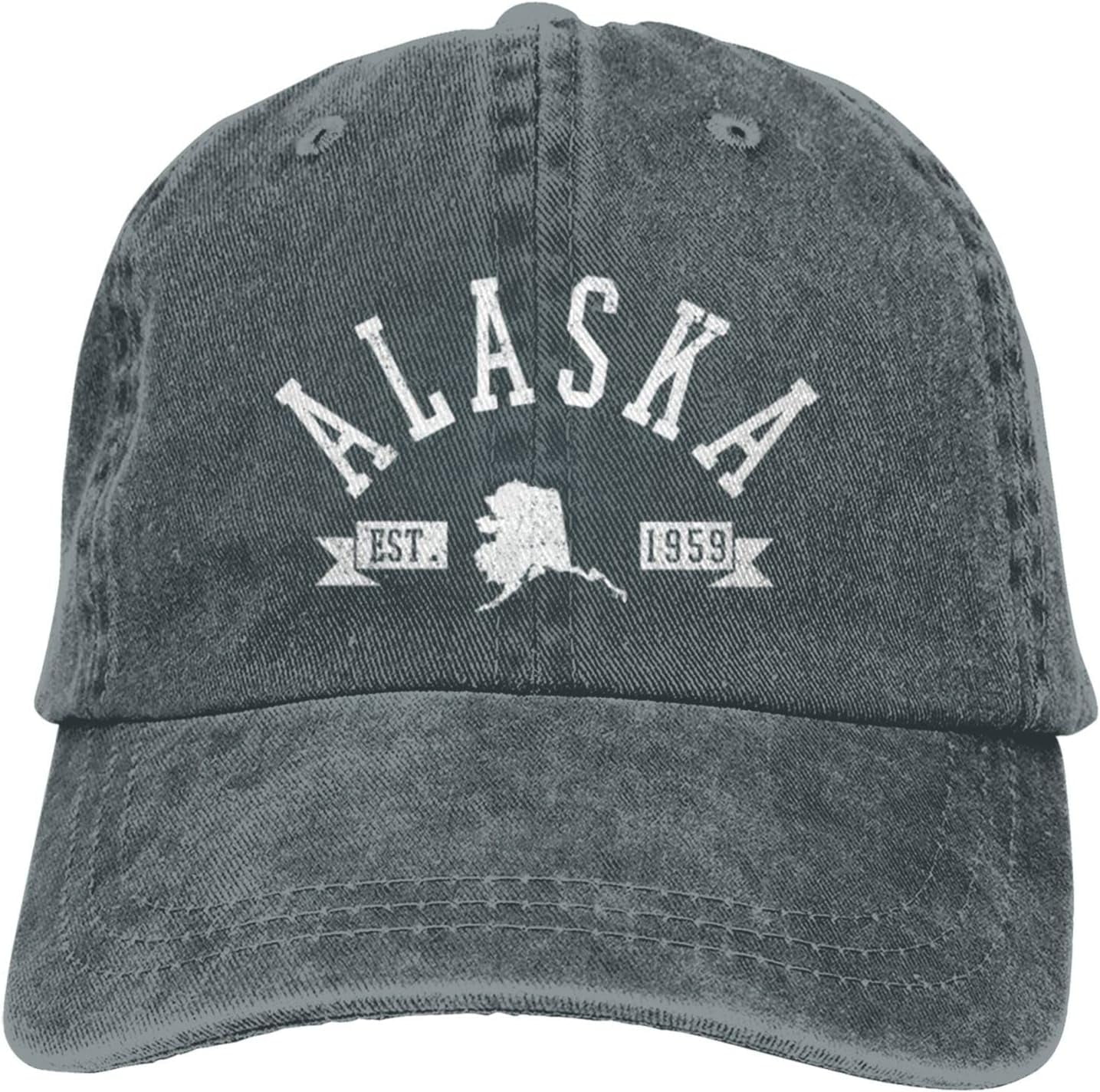 Alaska Est. 1959 State Map Souvenir Gift Men Baseball Cap Women Vintage ...