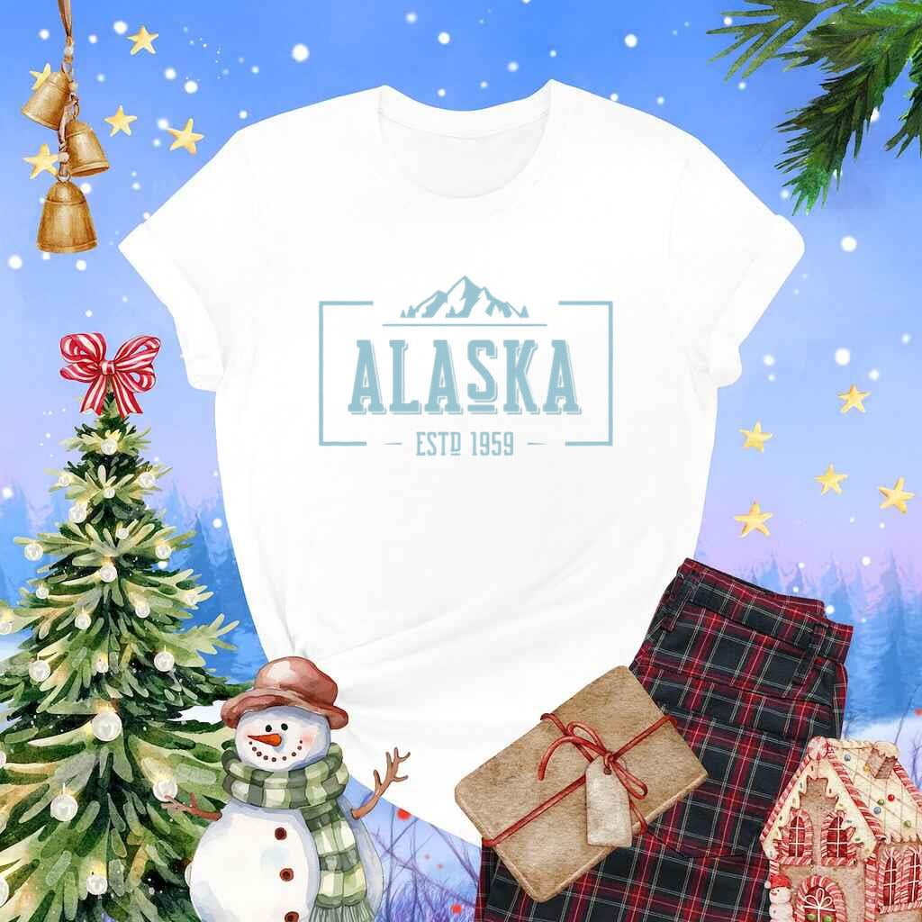 Alaska Estd 1959 The Last Frontier State Pride Travel Gift Unisex T ...