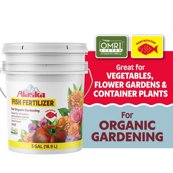 Alaska Fish Emulsion Fertilizer 5-1-1, 5-Gallon - Walmart.com