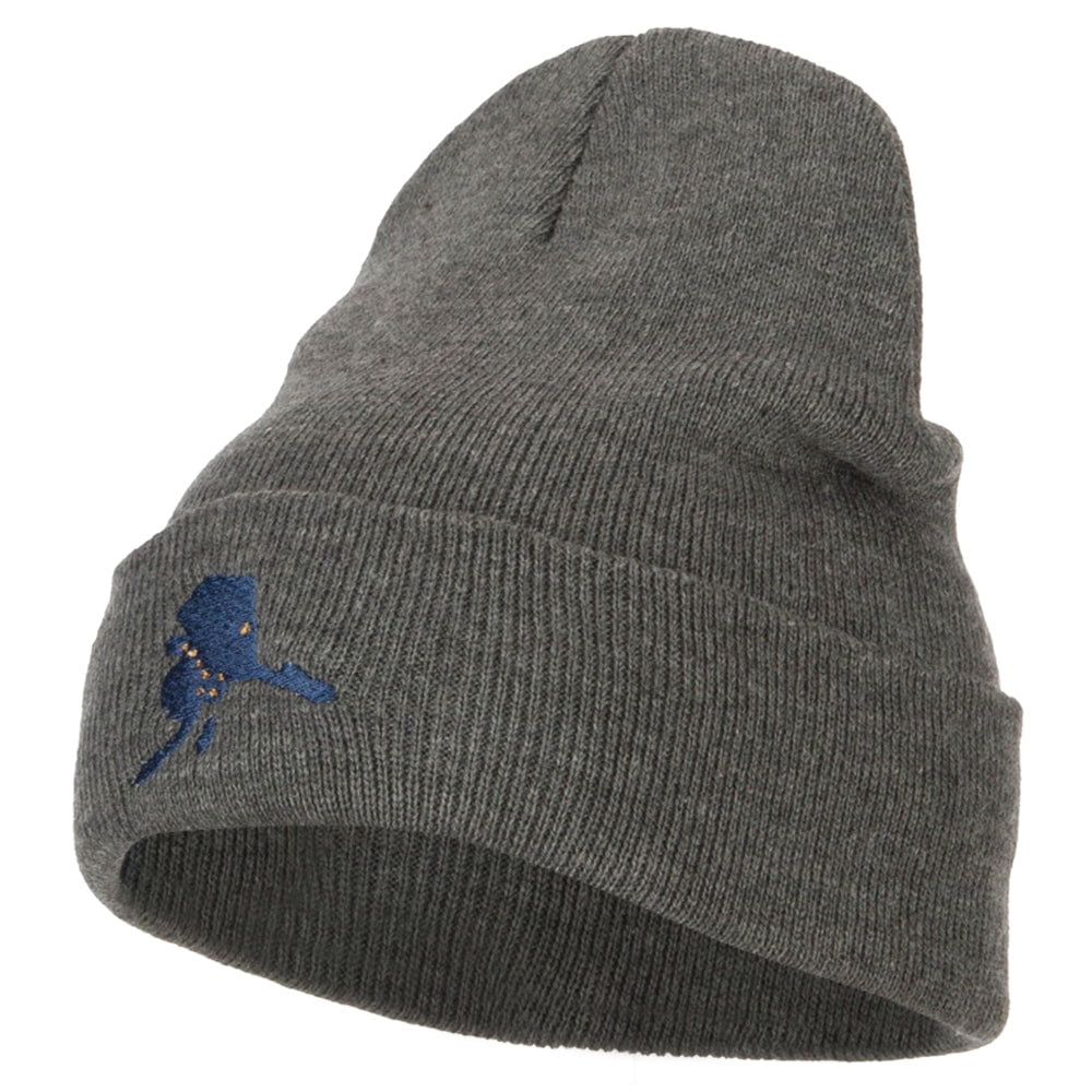 Alaska Flag Map Embroidered Long Beanie - Dk Grey OSFM - Walmart.com