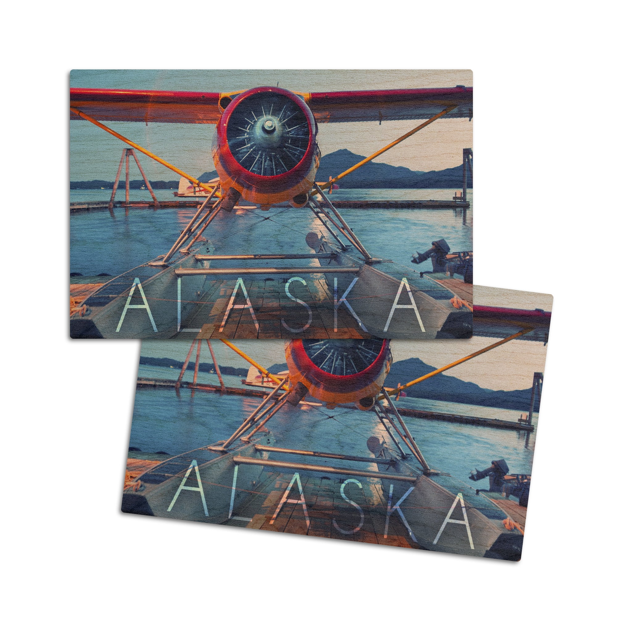 Alaska, Float Plane (4x6 Birch Wood Postcards, 2-Pack Stationary ...