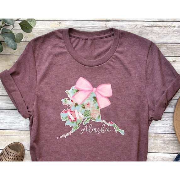 Alaska Floral Map Shirt Vacation Travel Gift - Walmart.com