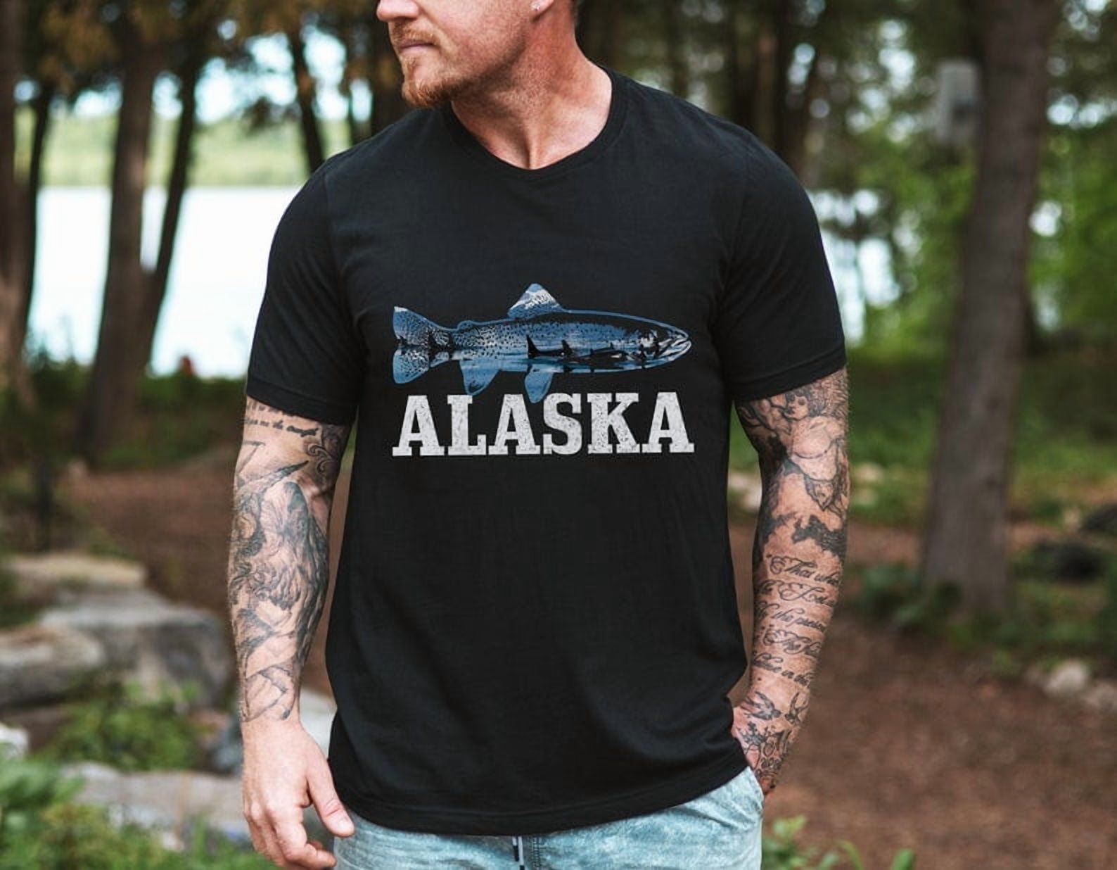 Alaska Fly Fishing Shirt the Last Frontier Tshirt Trout Salmon Fishing ...