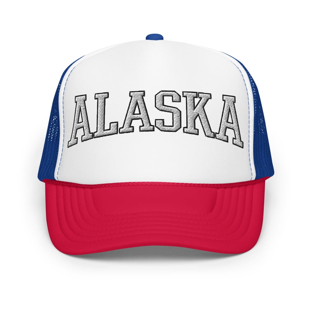 Alaska Foam Trucker Hat (White / Royal / Red) - Walmart.com