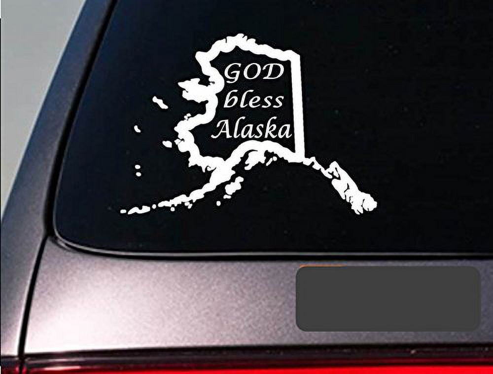 Alaska God Bless 6" sticker *E708* state outline home map decal vinyl ...