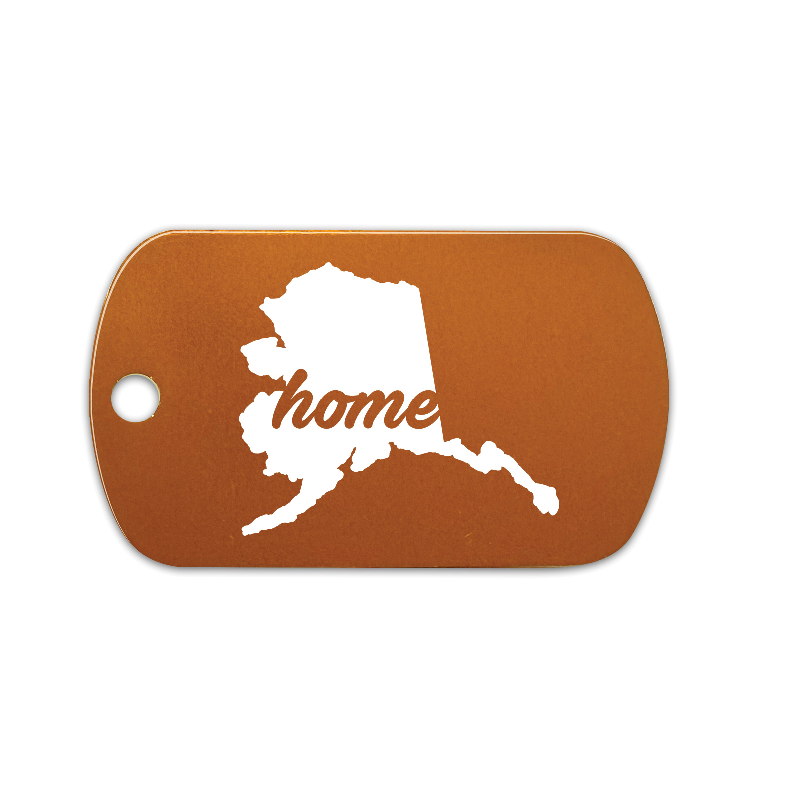 Alaska Home GI Dog Tag Aluminum Keychain state shaped ak love - Orange ...