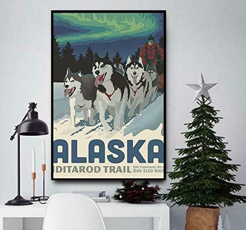 Alaska Iditarod Trail One Thousand Dog Sled Race Poster Wall Decoration ...