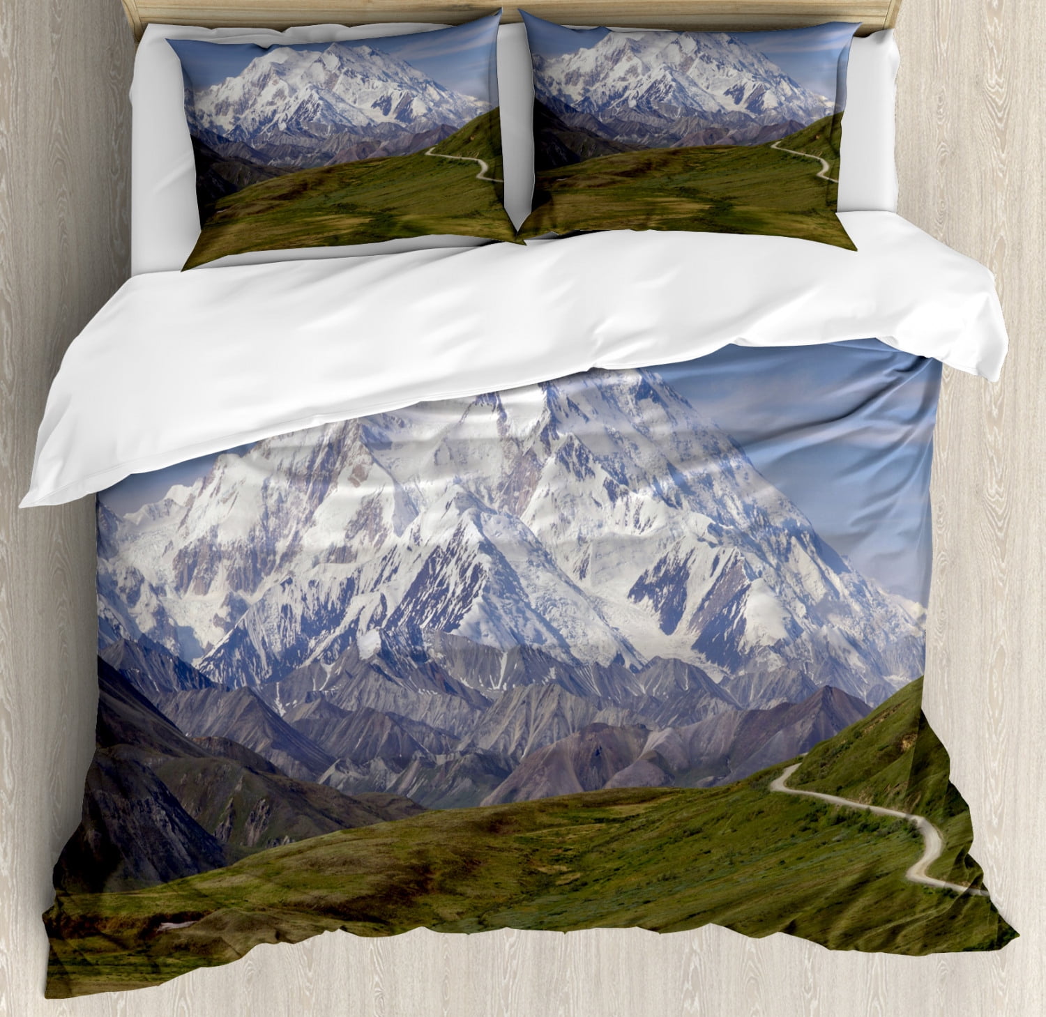 Alaska King Size Duvet Cover Set, McKinley Mountain in Denali National ...