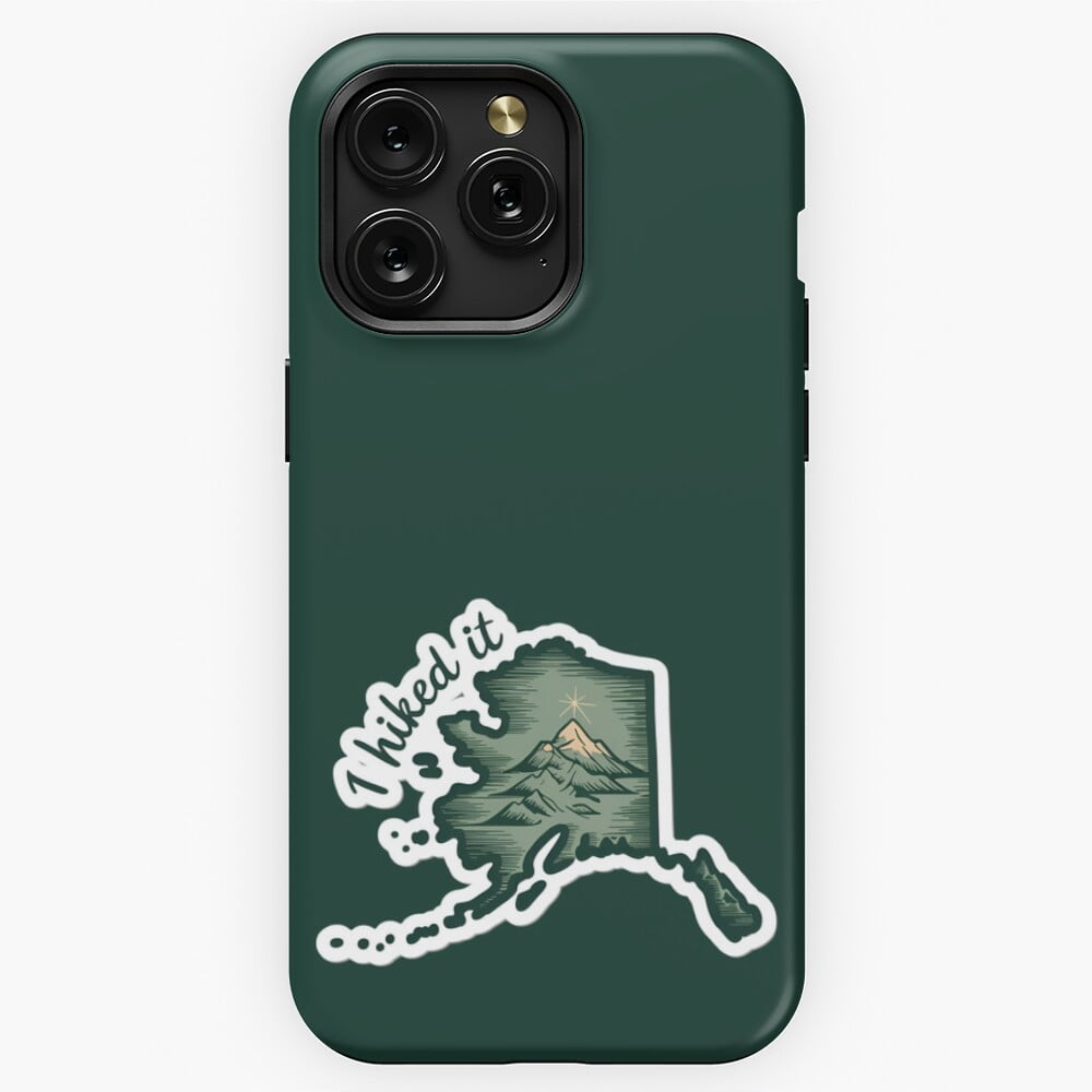 Alaska Map Outline I Hiked Denali Peak Art iPhone Case 17 to 11 Pro Max ...