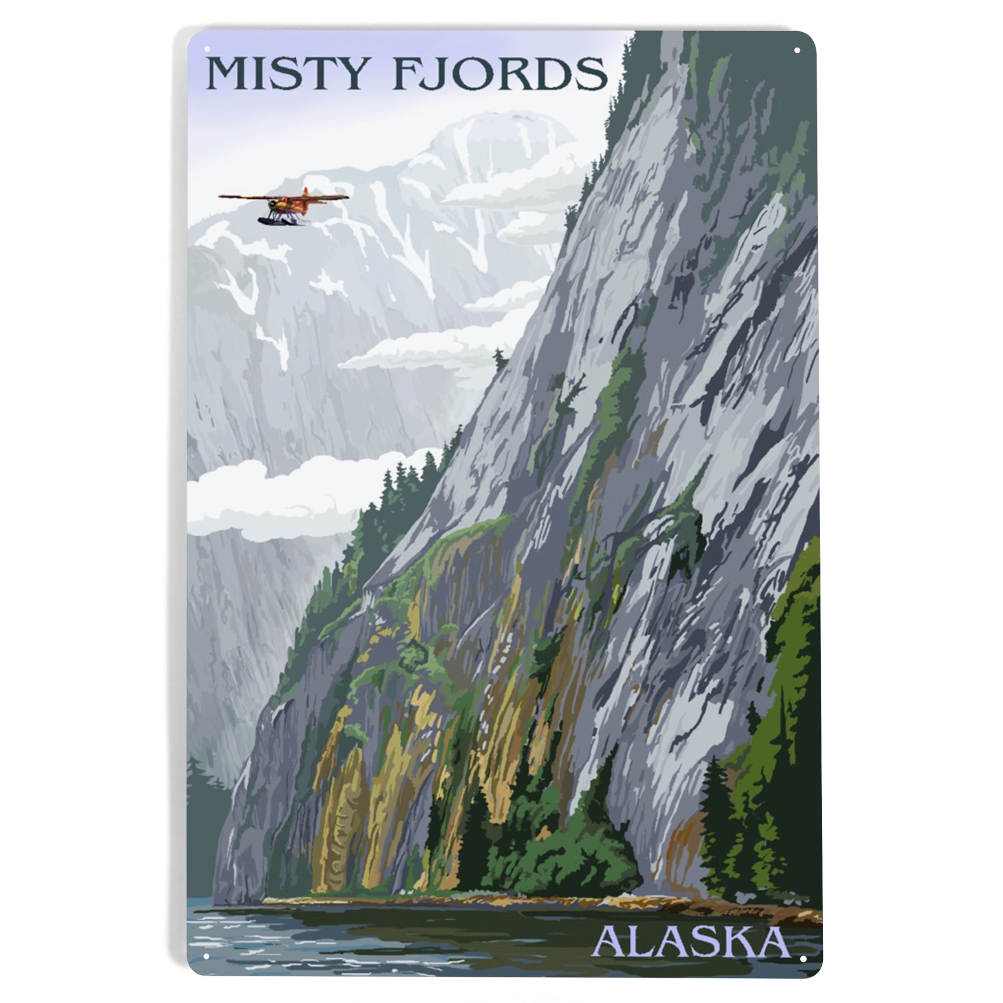 Alaska, Misty Fjords and Float Plane (#2) (12x18 Aluminum Art, Indoor ...