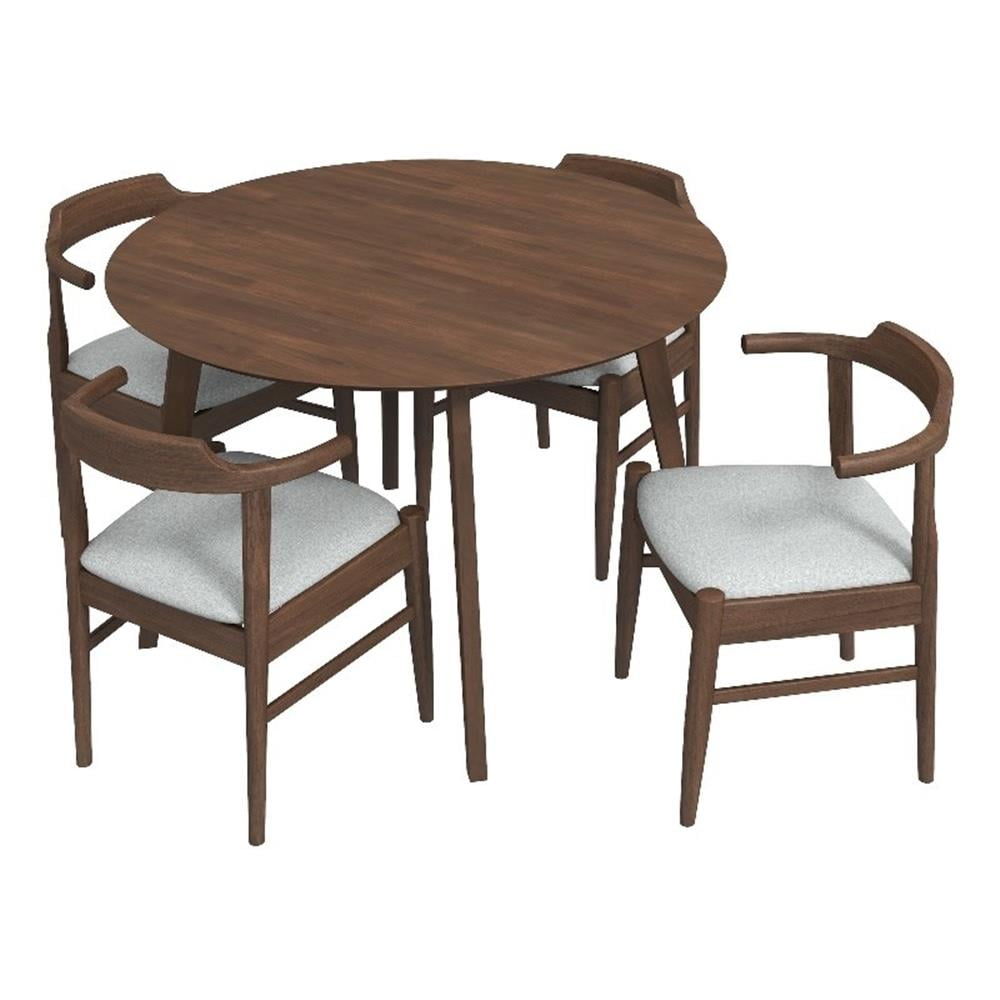 Alaska Modern Solid Wood Walnut Dining Room&Kitchen Table and Chair Set ...