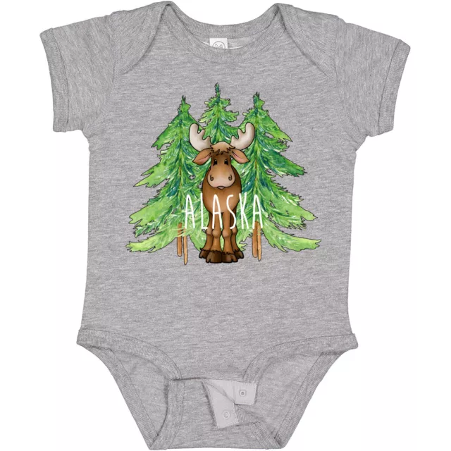 Alaska Moose And Trees Baby Bodysuit States Boodlebug Home Pines Child ...