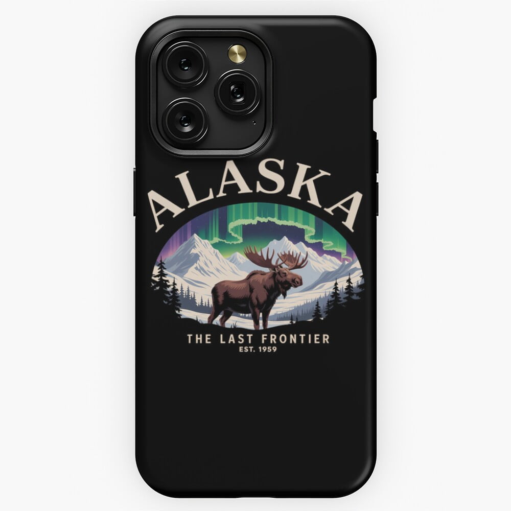 Alaska Moose Northern Lights Mountain Travel iPhone Case 17 11 12 13 14 ...