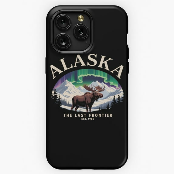 Alaska Moose Northern Lights Mountain Travel iPhone Case 17 11 12 13 14 ...