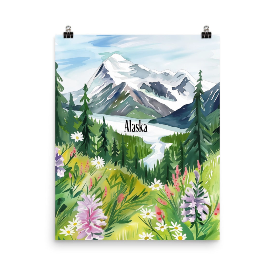 Alaska Mountain Print, Alpine Landscape Wall Art, Northern Usa Travel ...