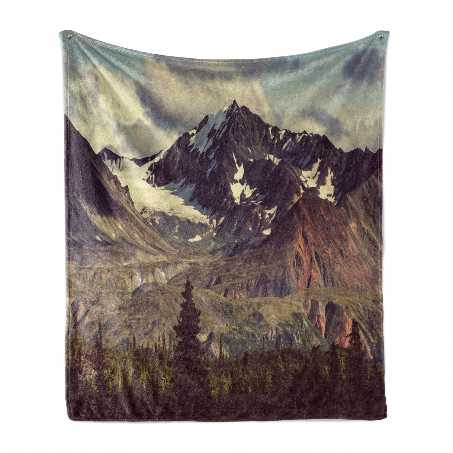 Alaska Mountains Soft Flannel Fleece Blanket, Arctic Landscape Hiking ...
