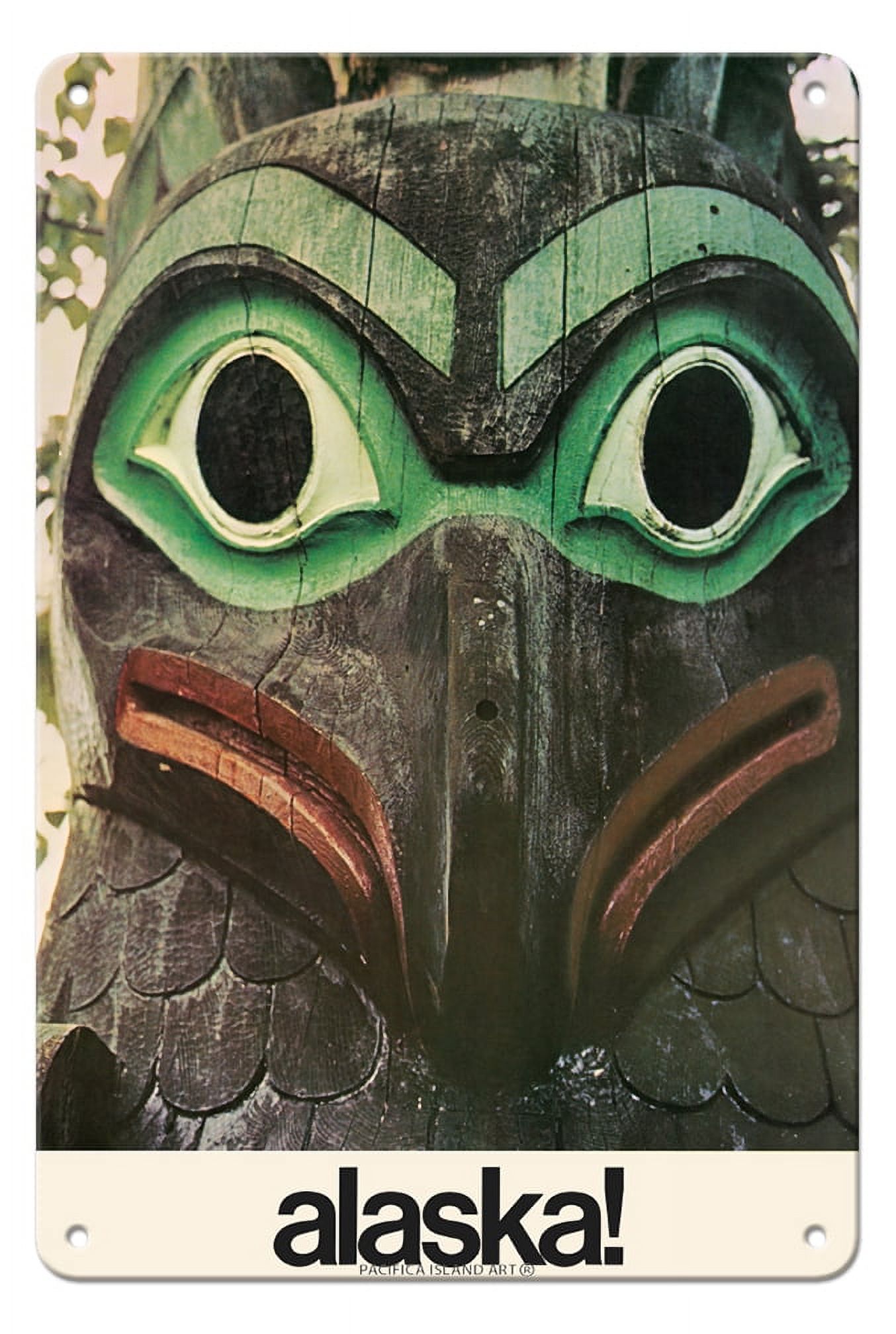 Alaska - Native Aleut Eagle Totem - Vintage Travel Poster c.1960s - 8 x ...