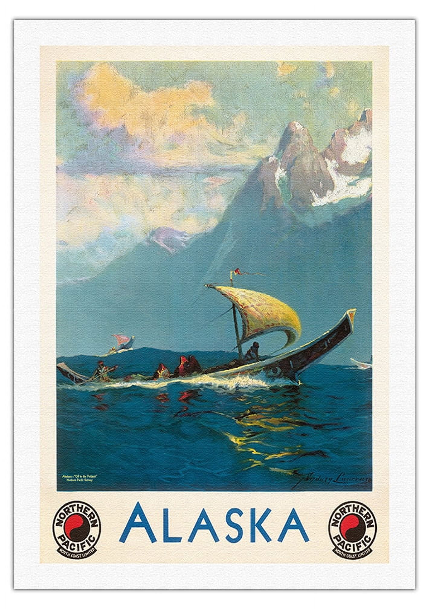 Alaska - Natives Off to the Potlatch Umiak Boat - Northern Pacific ...