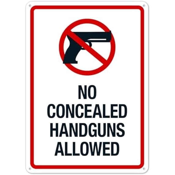 Alaska No Concealed Hand Allowed Sign Facility Safety Signs Metal Tin ...