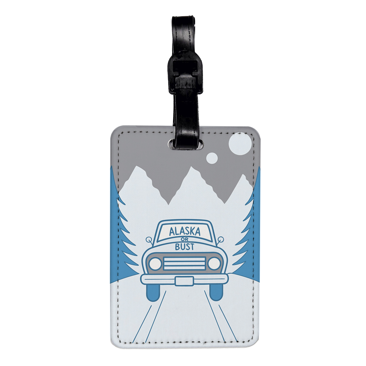Alaska Or Bust Car Funny Vacation Faux Leather Travel Luggage Tag ...