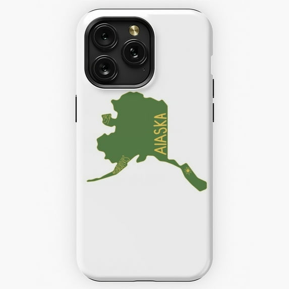 Alaska Outline Minimal State Shape Design iPhone Case 17 16 15 14 13 12 ...