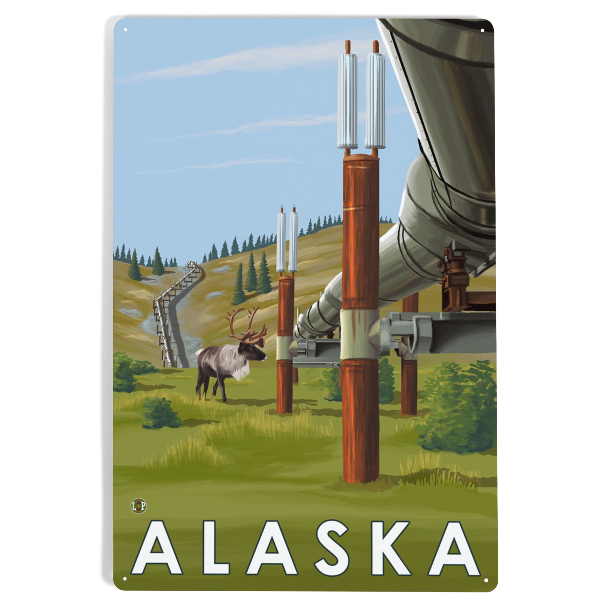 Alaska Pipeline (12x18 Aluminum Art, Indoor Outdoor Metal Sign Decor ...