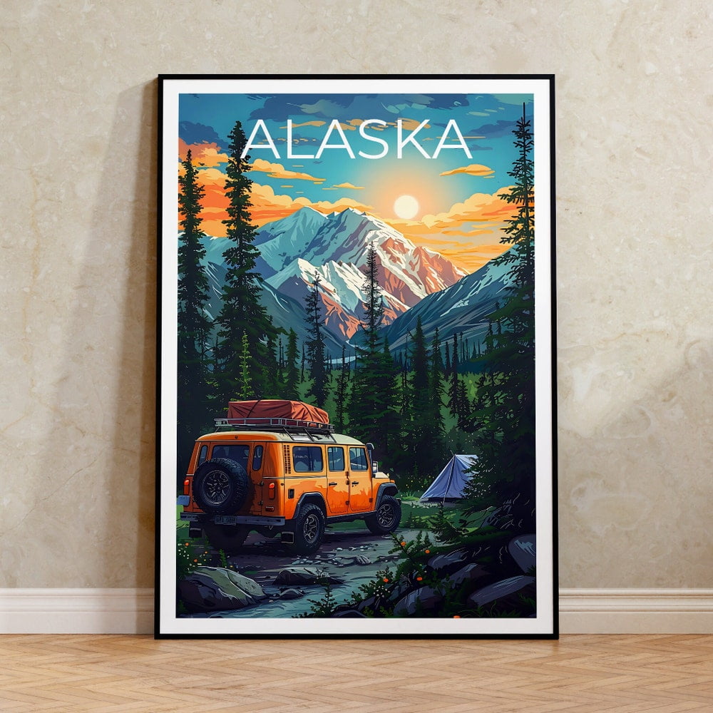 Alaska Poster, Alaska Print, Mountain Poster, Mountain Print, Alaska ...
