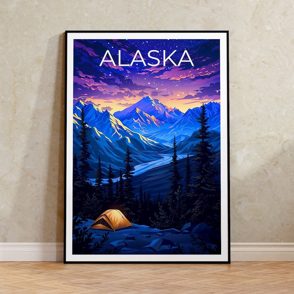 Alaska Poster, Alaska Print, Mountain Poster, Mountain Print, Alaska ...