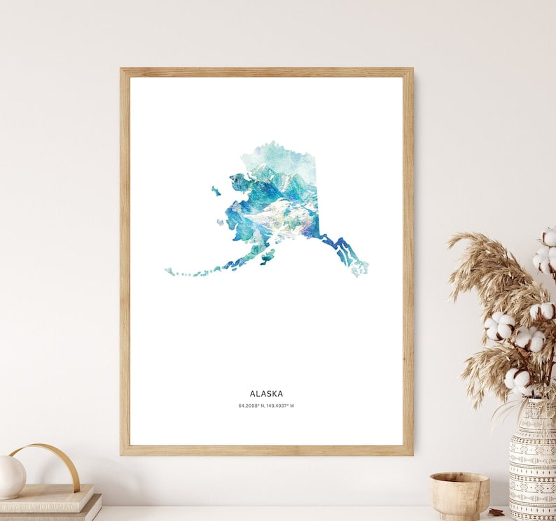 Alaska Print | Alaska Watercolor Print | Alaska | Alaska Poster ...