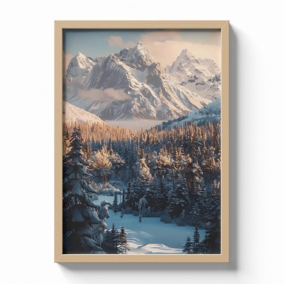Alaska Print, Mountain Wall Art, Snowy Alaska Landscape Poster, Us ...