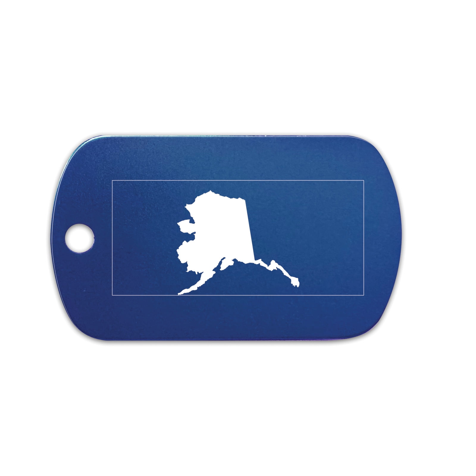 Alaska Shaped GI Dog Tag Aluminum Keychain ak - Blue - Walmart.com