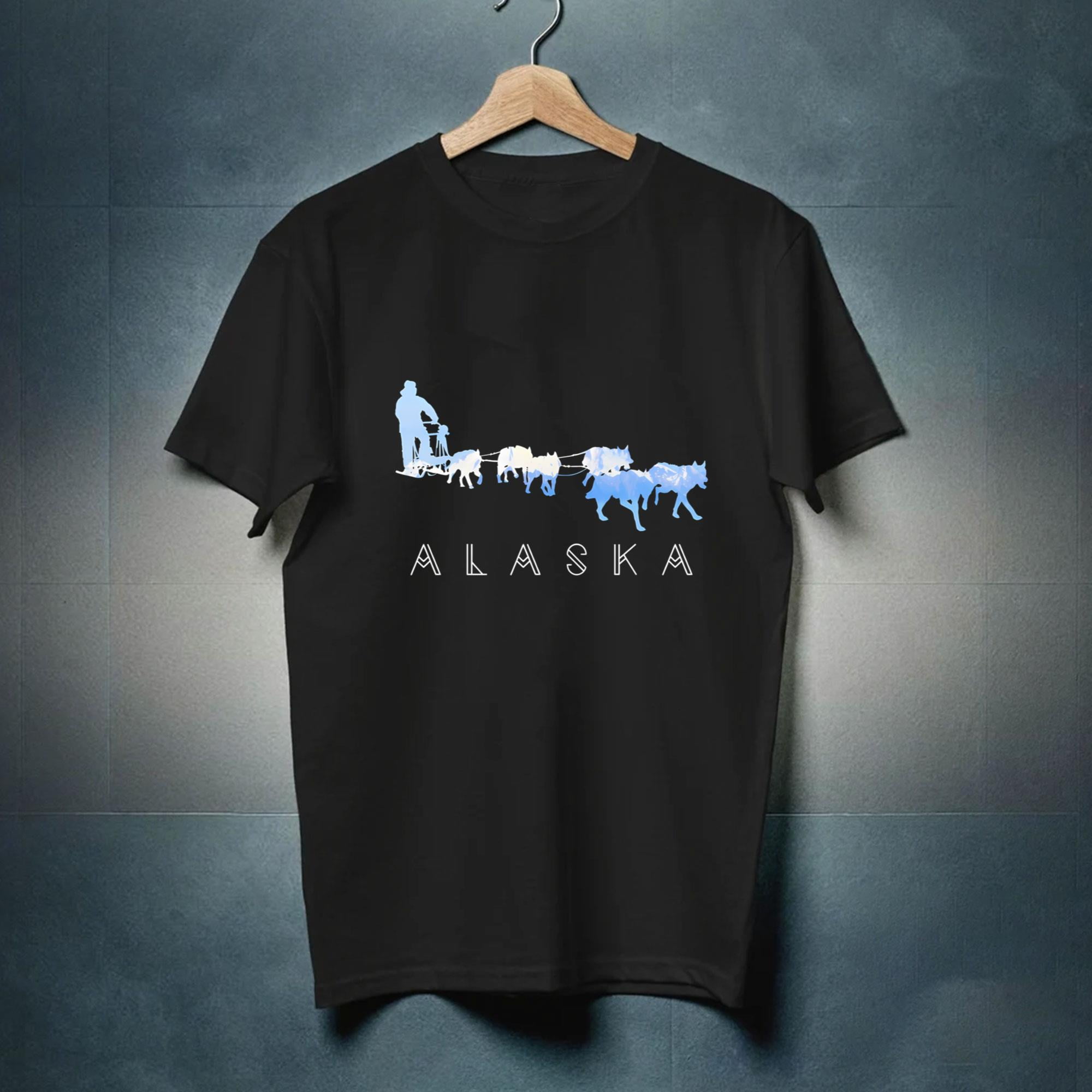 Alaska Sled Dogs Mushing - Sled Dog Team Snow Mountain Scene Long ...