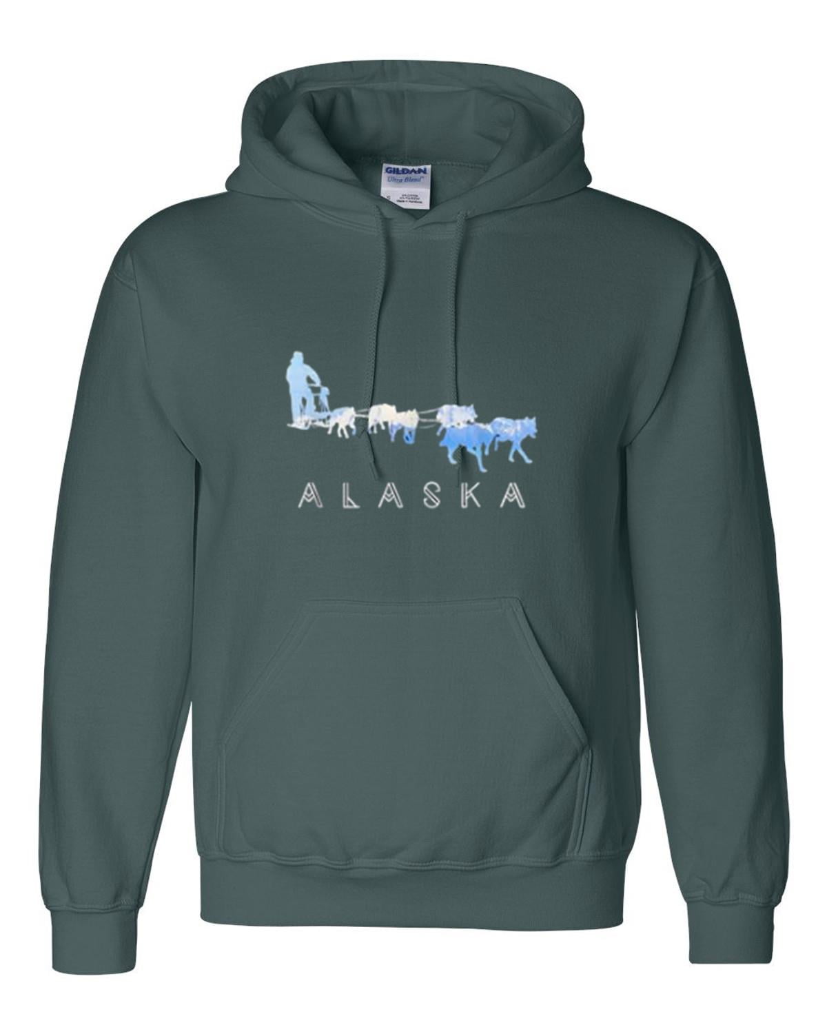 Alaska Sled Dogs Team Snowy Mountain Mushing Adventure Hoodie, for men ...