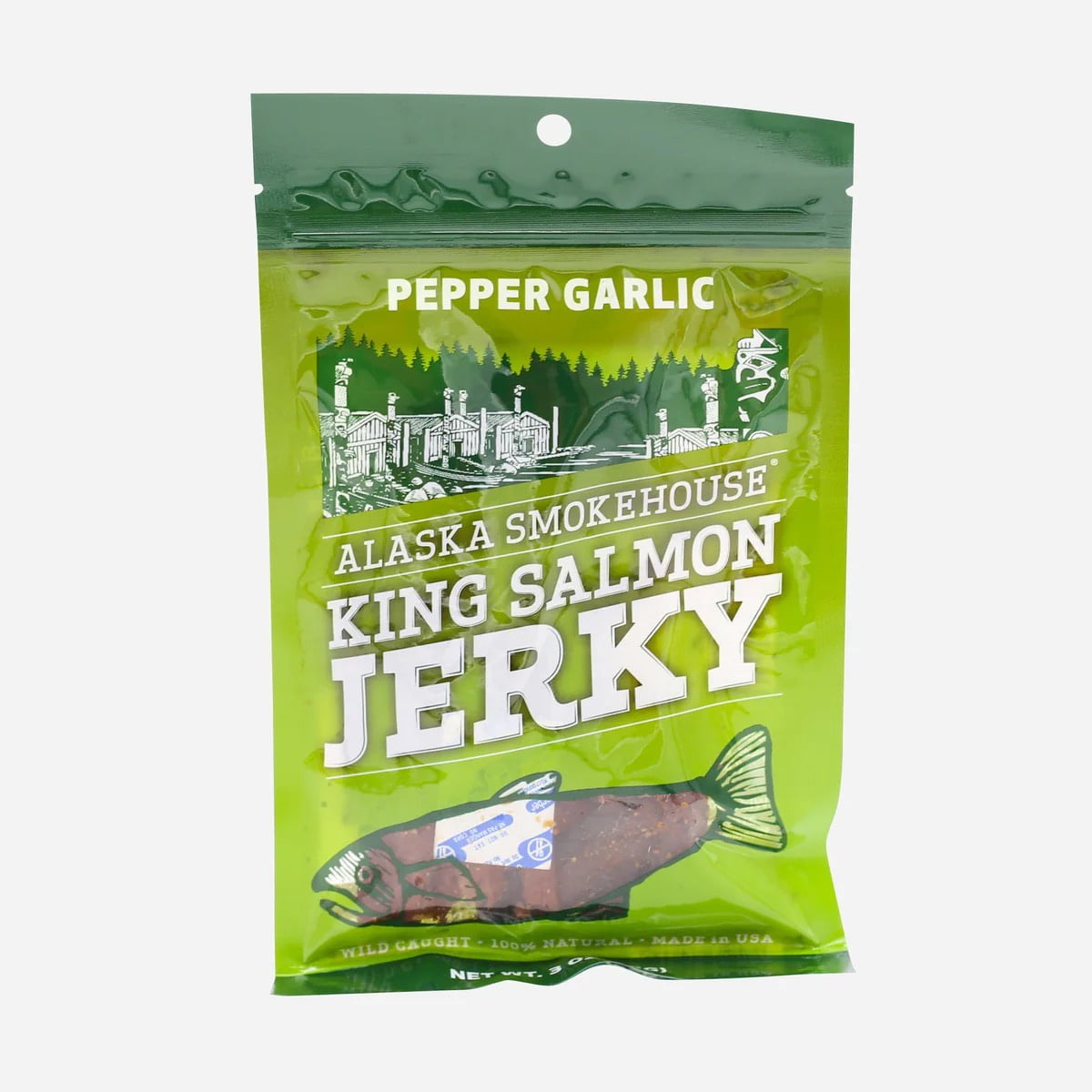 Alaska Smokehouse King Salmon Jerky - Pepper Garlic (3oz) - Walmart.com