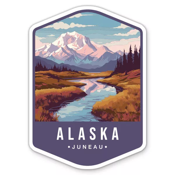 Alaska State Badge Travel Sticker Phone Decal Water Bottle Stickers Car ...