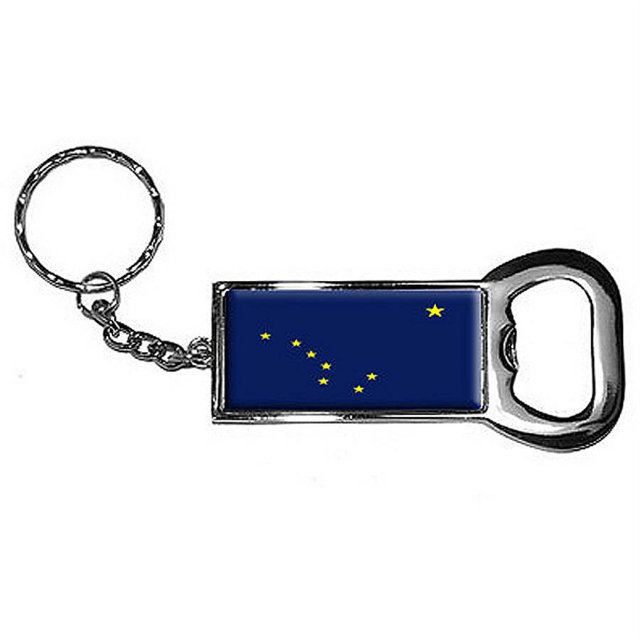 Alaska State Flag Keychain Key Chain Ring Bottle Bottlecap Opener ...
